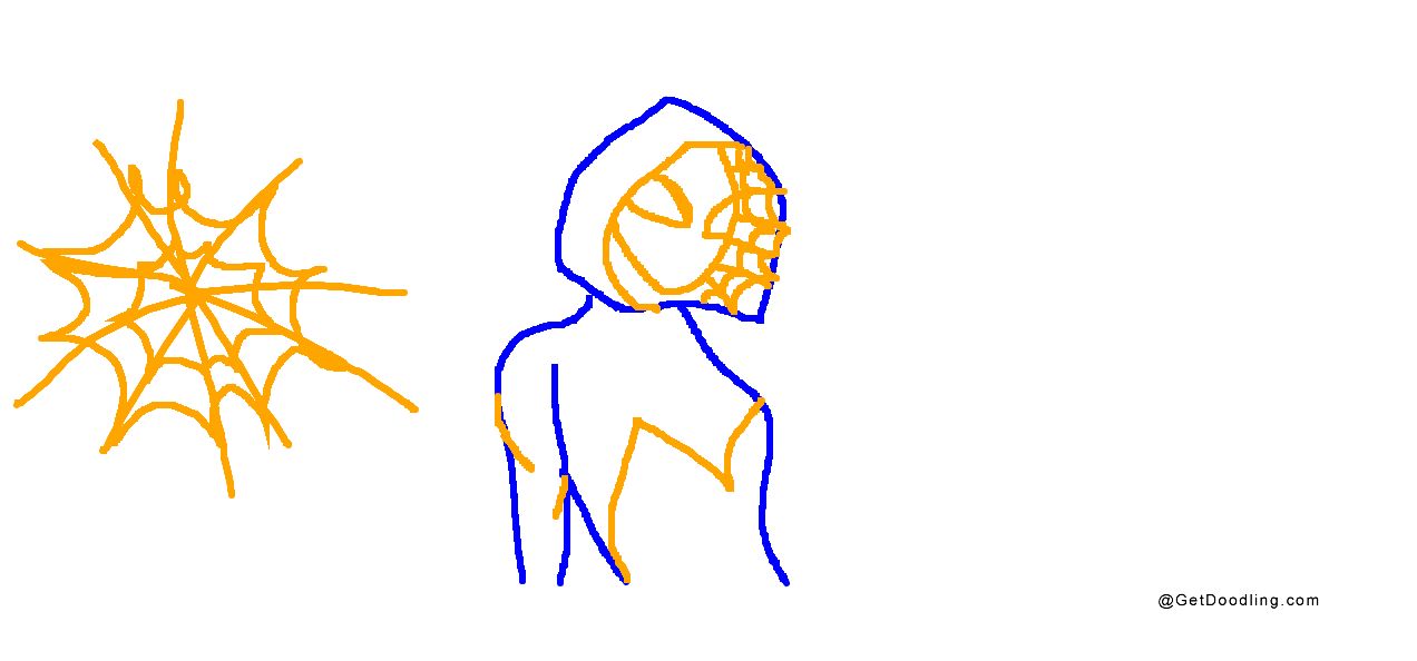 Œuvre de dessin :Spider-Man et sa toile. - Get Doodling.com