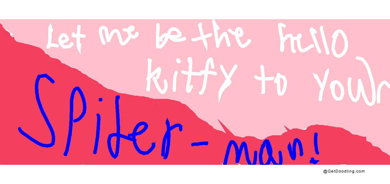Œuvre de dessin :Spider-Man et Hello Kitty - Get Doodling.com