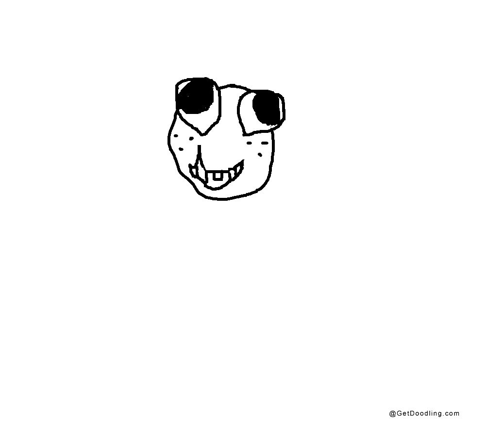 Doodle Title:A little monster with big eyes and sharp teeth - Get ...
